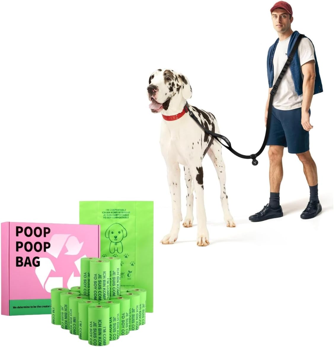 Amazon.com : Heelay Hands Free Dog Leash with Hanging Strap, 270 Count ...