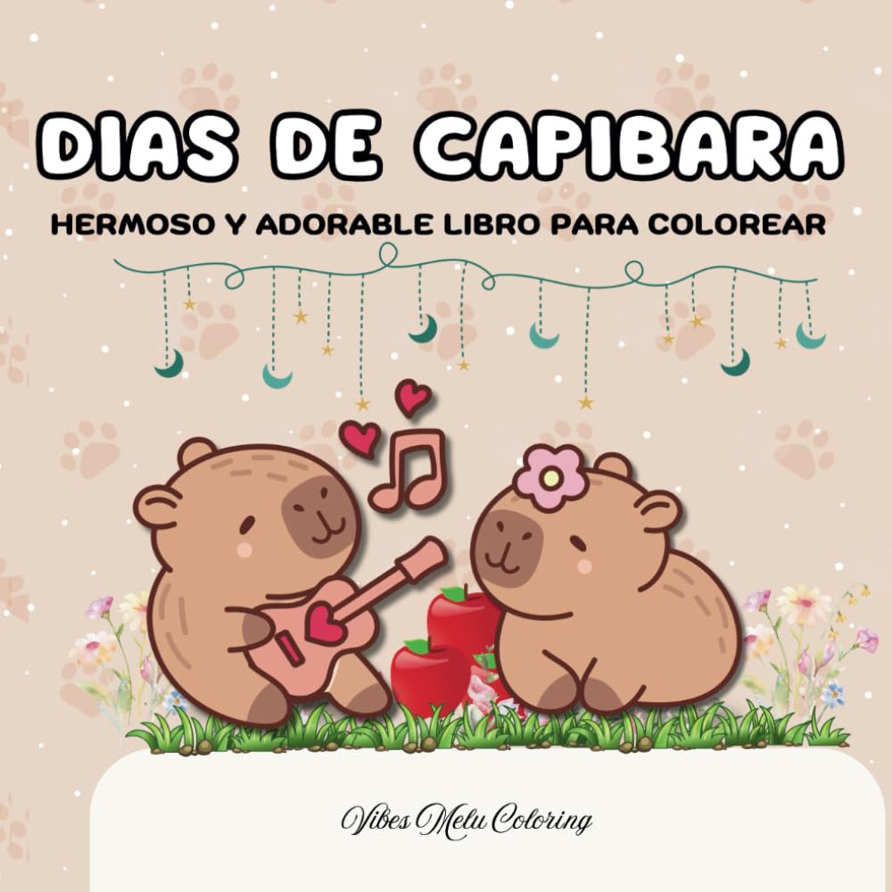 Dias de Capibara: Hermoso y adorable libro para colorear : Coloring ...