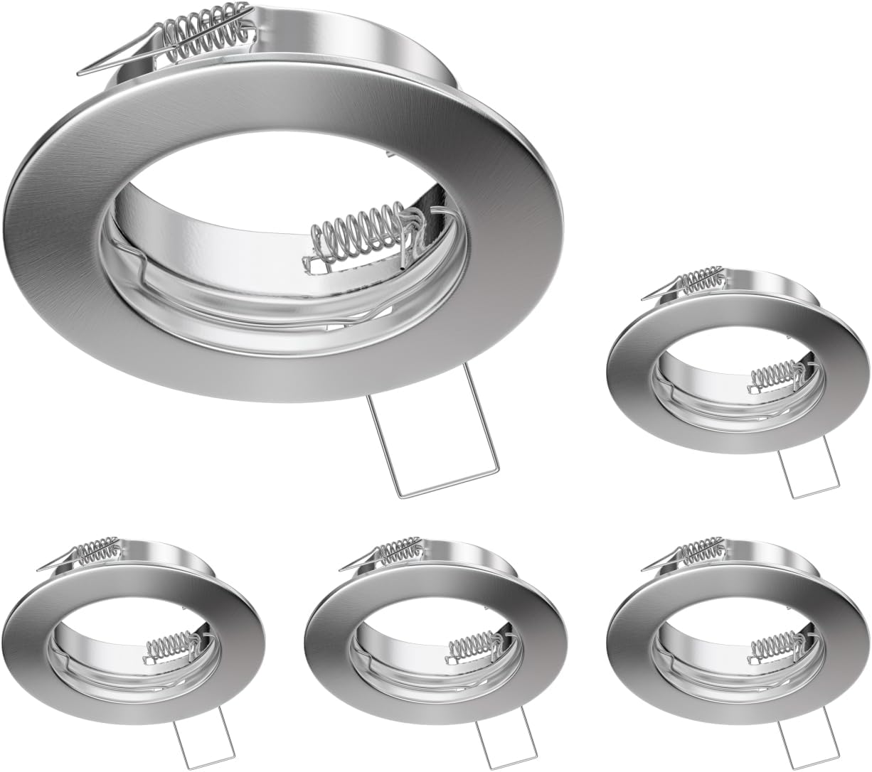 ledscom.de 5 pcs. recessed Ceiling Frame Fere, Round, Stainless Steel ...
