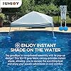 Amazon.com: Sunjoy Floating Pool Canopy 10’× 10’ Pop Up Gazebo Grey ...
