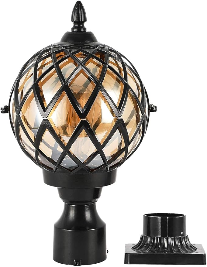 N / A EREBJENH Designer Outdoor Post Light Fixture with 3-Inch Pier ...
