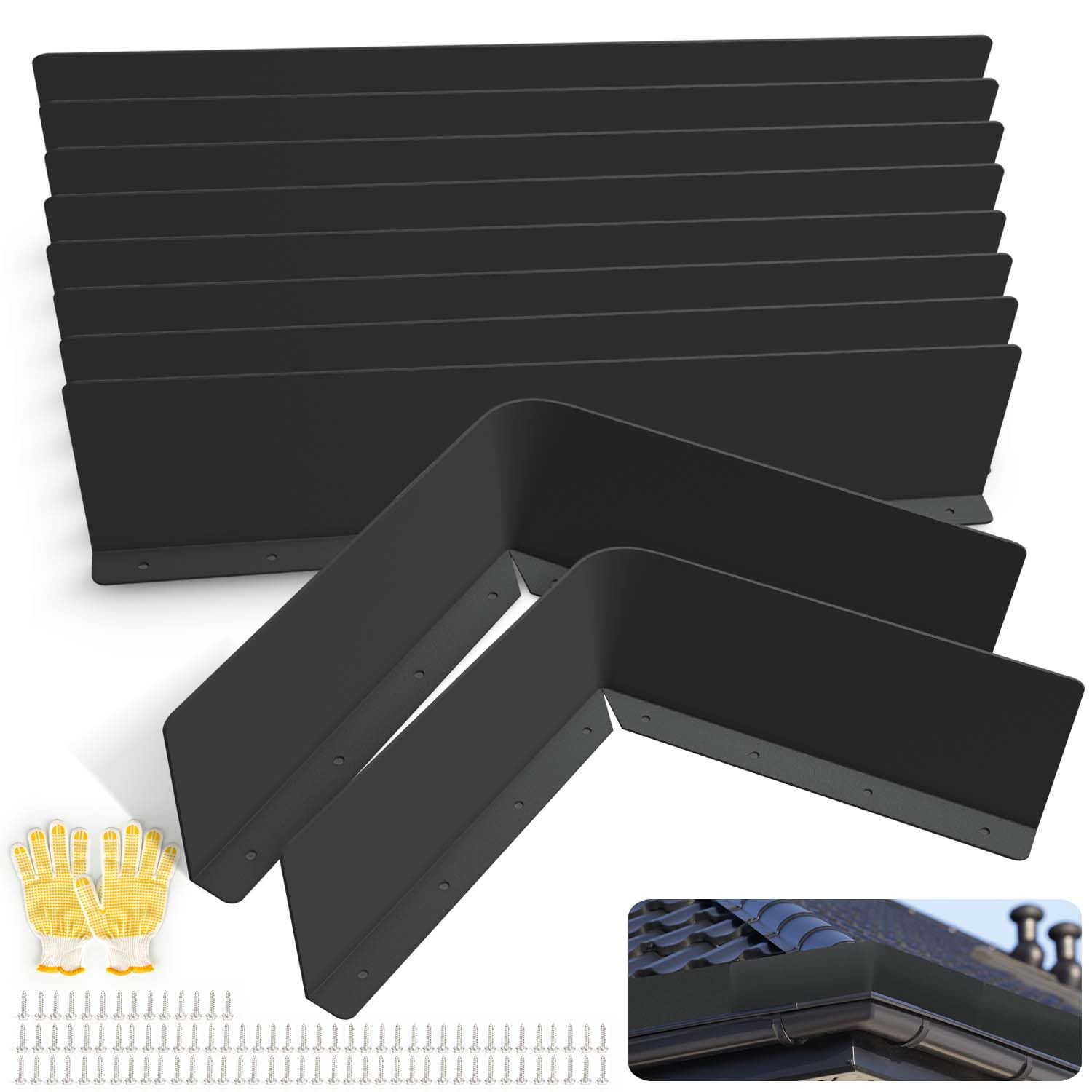 Snapklik.com : Gutter Valley Splash Guards, 10 Pcs 15.7 X 3.5 Inches ...