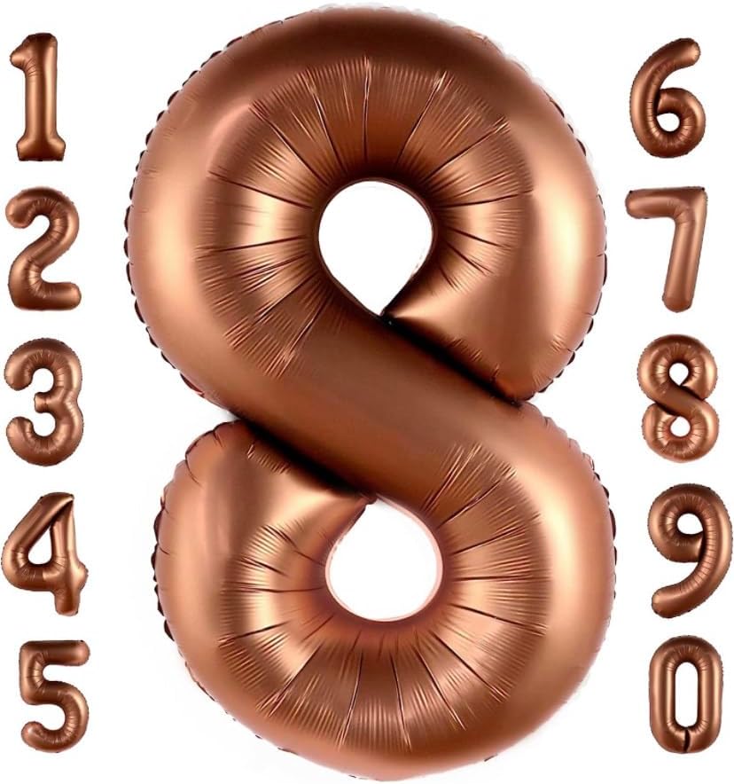 Amazon.com: 40 Inch CHOCOLATE Color Number Balloon Giant Foil Helium or ...