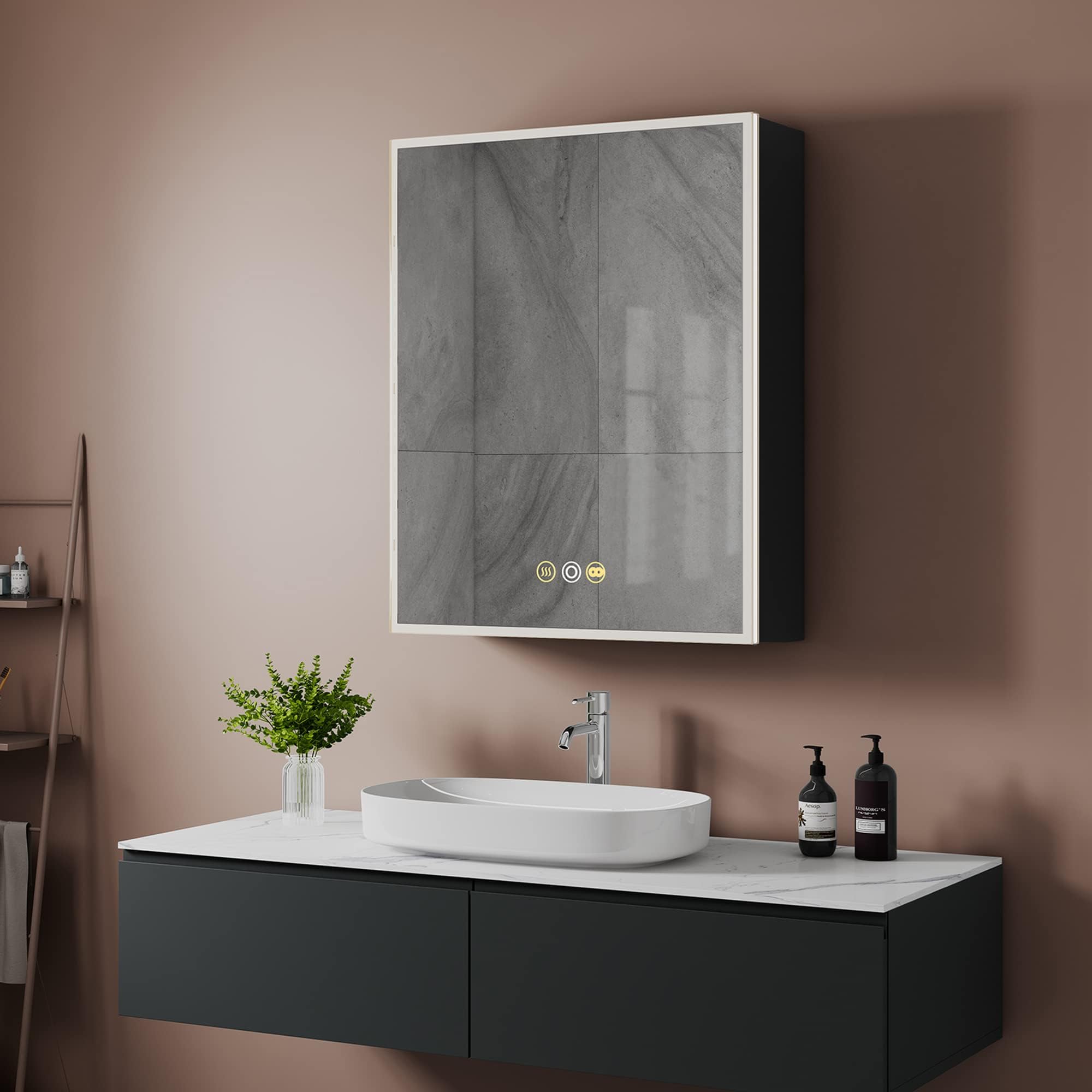 Amazon.com: VESLINY Medicine Cabinet 32"x30"Double Door Lighted ...