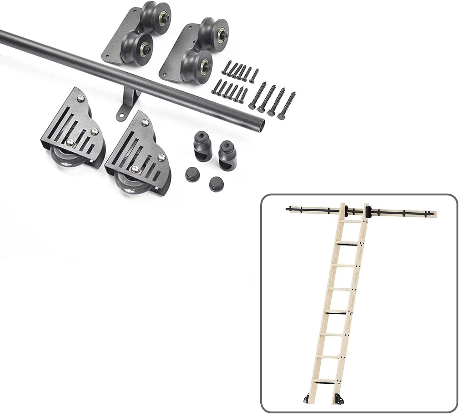 Amazon.com: MIDUNU Heavy Duty Sliding Barn Door Kit 100-600cm,Flat ...