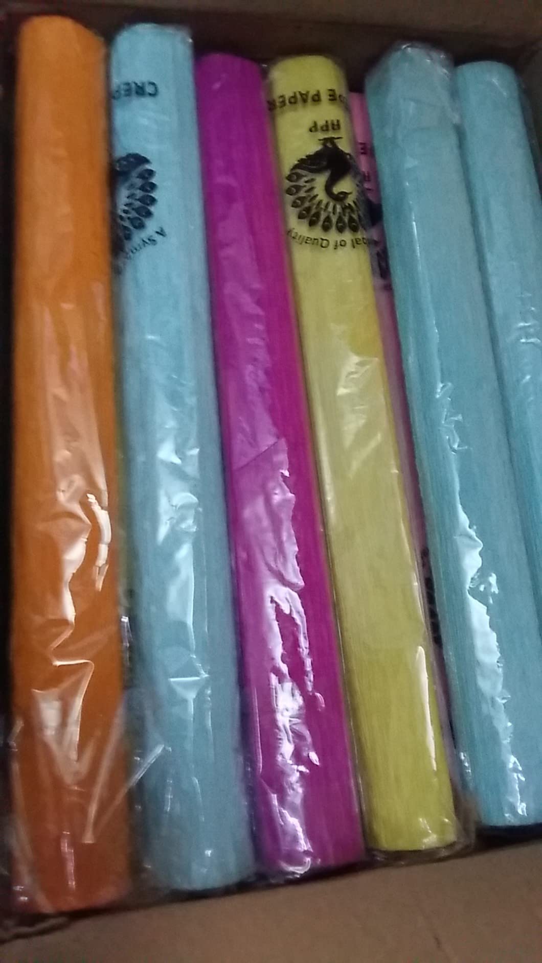 Snow Crafts Crepe/Wrinkled Assorted Colours Paper Rolls for Art and ...