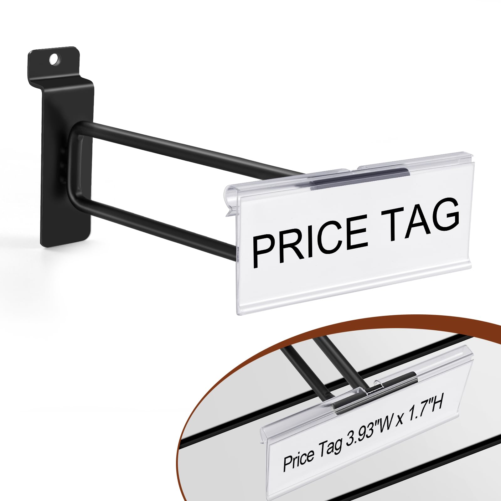 Snapklik.com : Polmart Heavy Duty Black Slatwall Panel Double-Bar Hooks ...