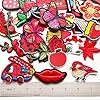 Amazon.com: MISDONR 30pcs Red Embroidered Iron on Patches Assorted Size ...