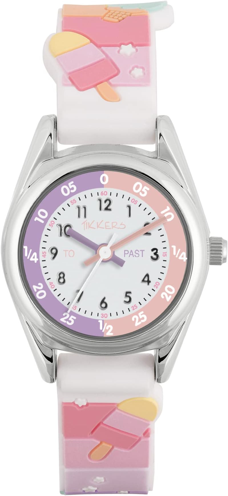 Tikkers Girls Analogue Classic Quartz Watch with silicone strap TK0145 ...