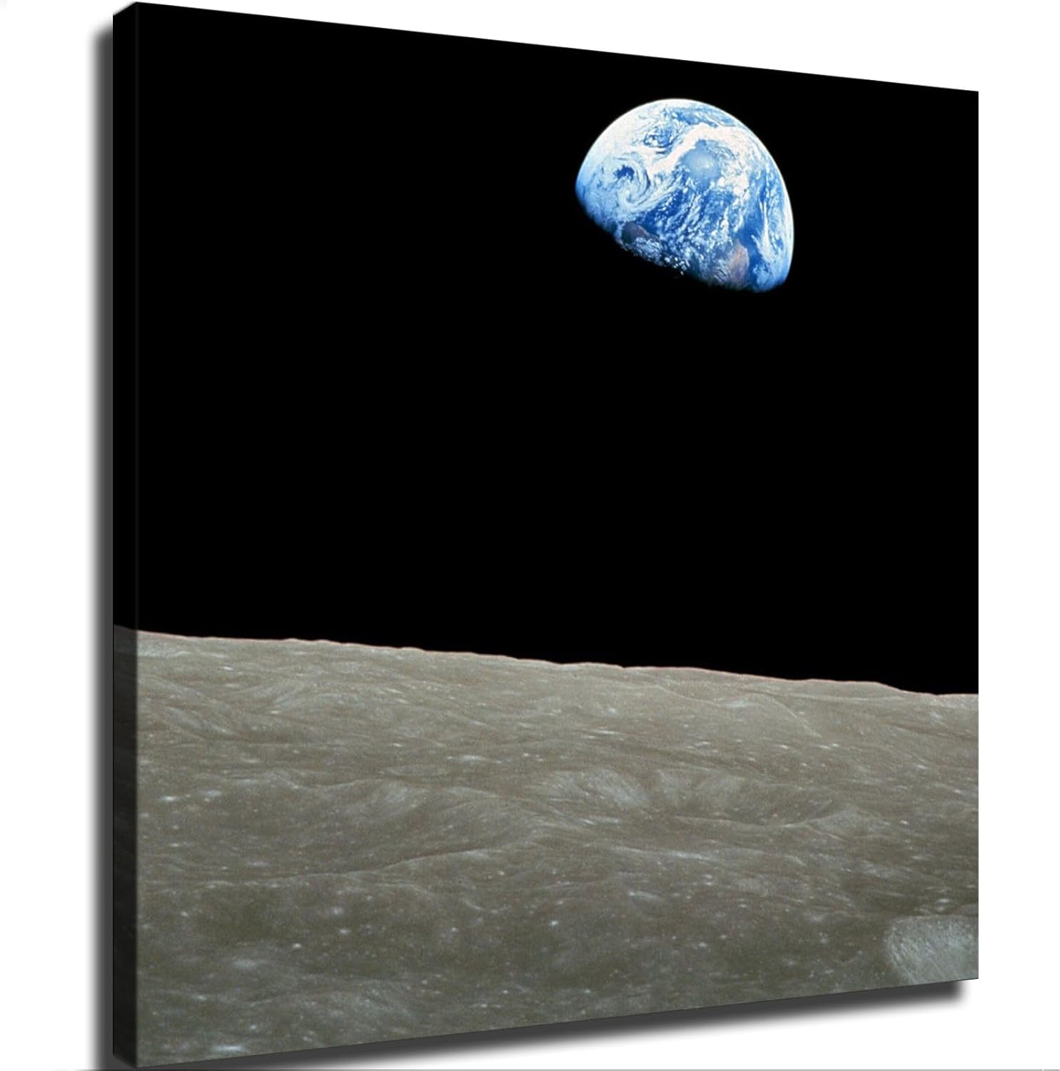 Amazon.com: Earthrise From Moon Surface Poster Canvas Wall Art for ...