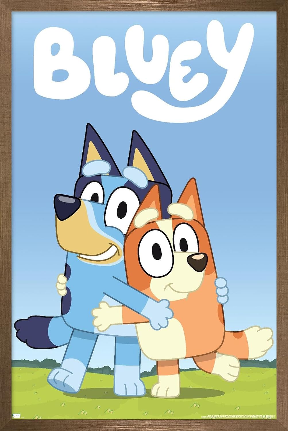 Amazon.com: Bluey - Hug Wall Poster, 34L" x 22.4W", Bronze Framed ...