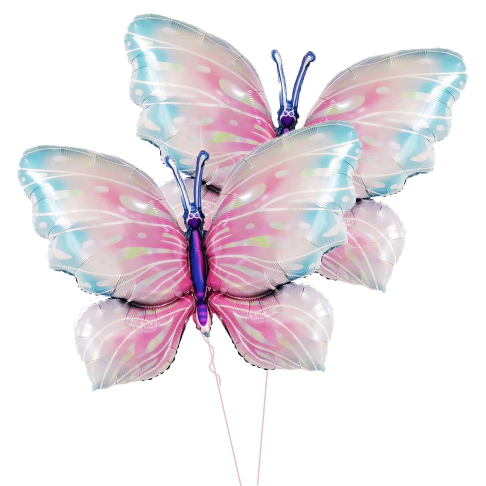 Amazon.com: 2 Pcs Pink Blue Butterfly Balloons Giant Butterfly Foil ...