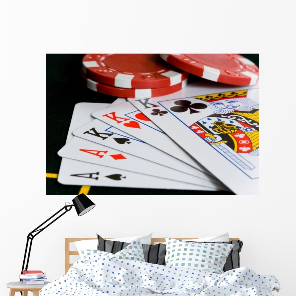 Amazon.com: Wallmonkeys Poker Chips and Cards Wall Mural Peel and Stick ...