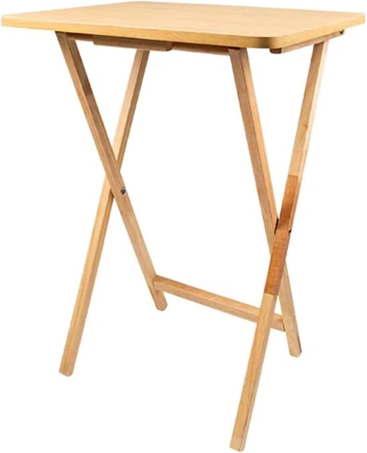 Vivo Technologies Folding Snack Table, Rubberwood TV Table Wooden ...