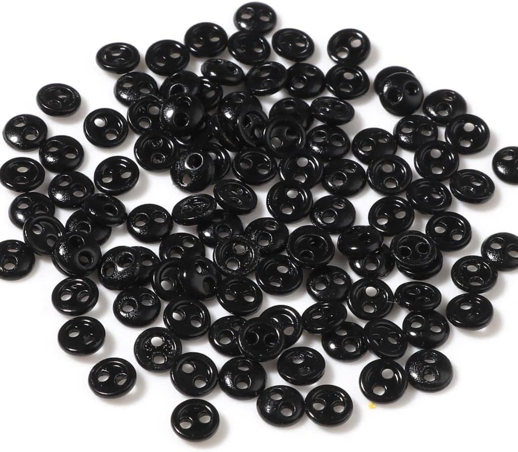 Amazon.com: 50Pcs Black Mini Buttons for DIY Doll Clothes, Round Mini ...