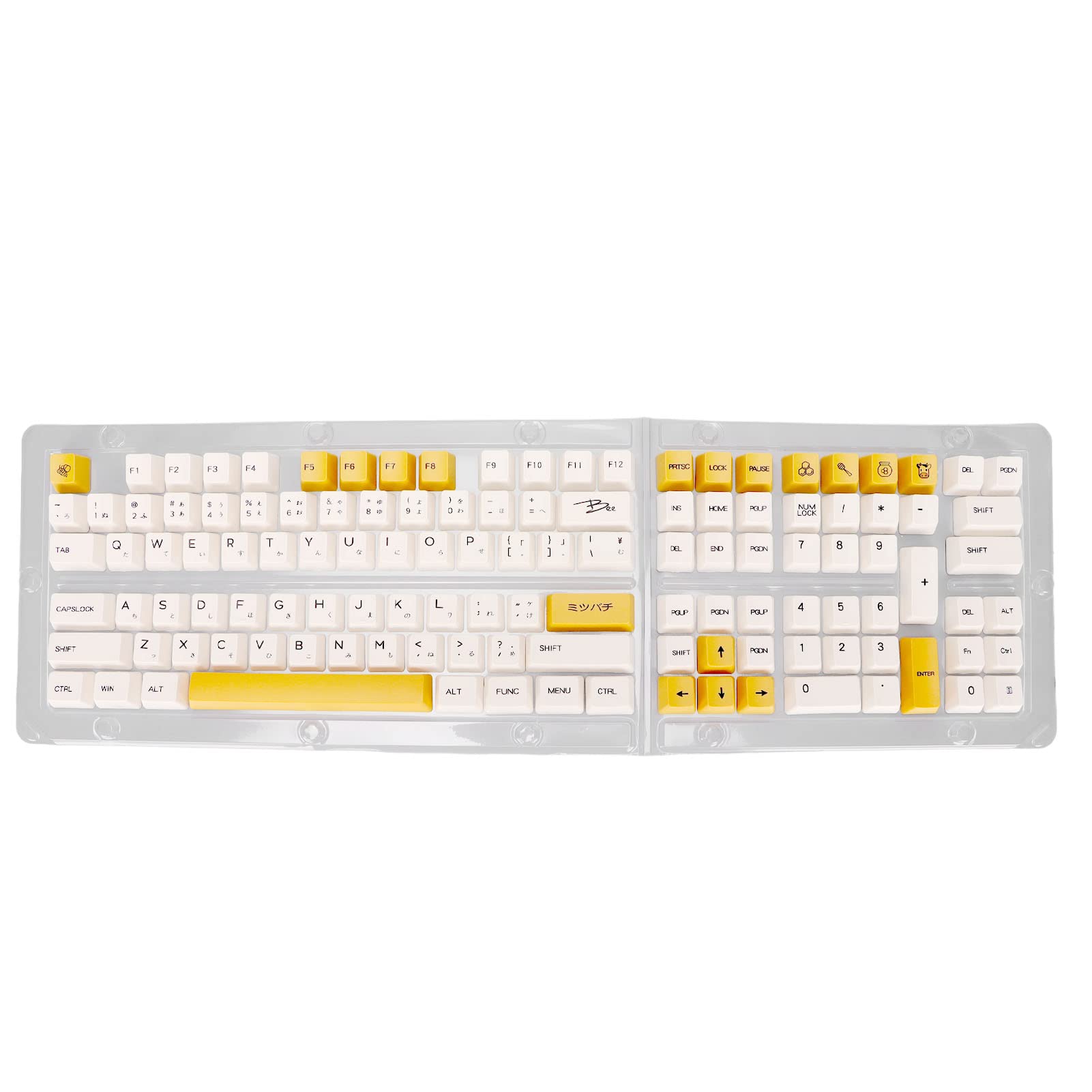 Amazon.com: Keyboard Keycaps, 123 Keys PBT Keycaps Set, Milk & Bee ...