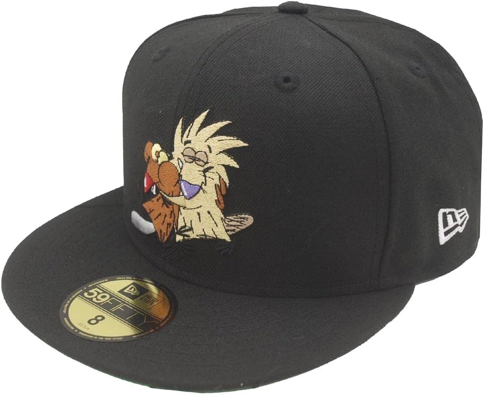 New Era Angry Beavers Black 59fifty Fitted Cap Limited Edition (8-63.5 ...
