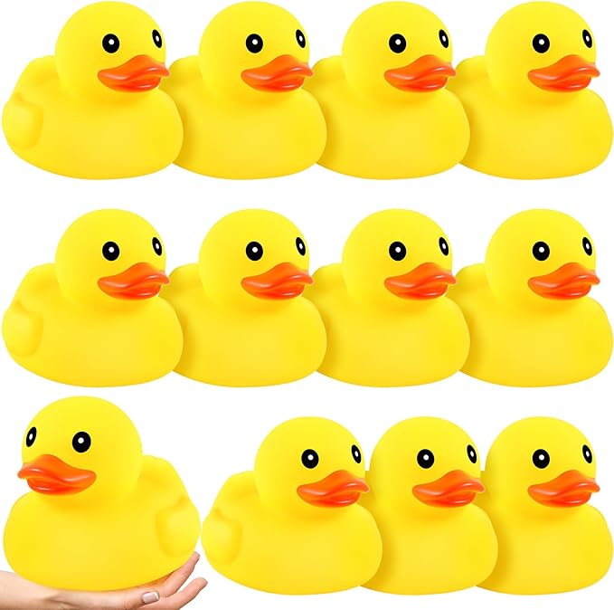 Amazon.com: Deekin 12 Pcs Large Yellow Rubber Ducks Bulk Large Duck ...