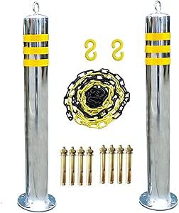 Amazon.com: Security Pole,Parking Post Bollards Stainless Steel Parking ...