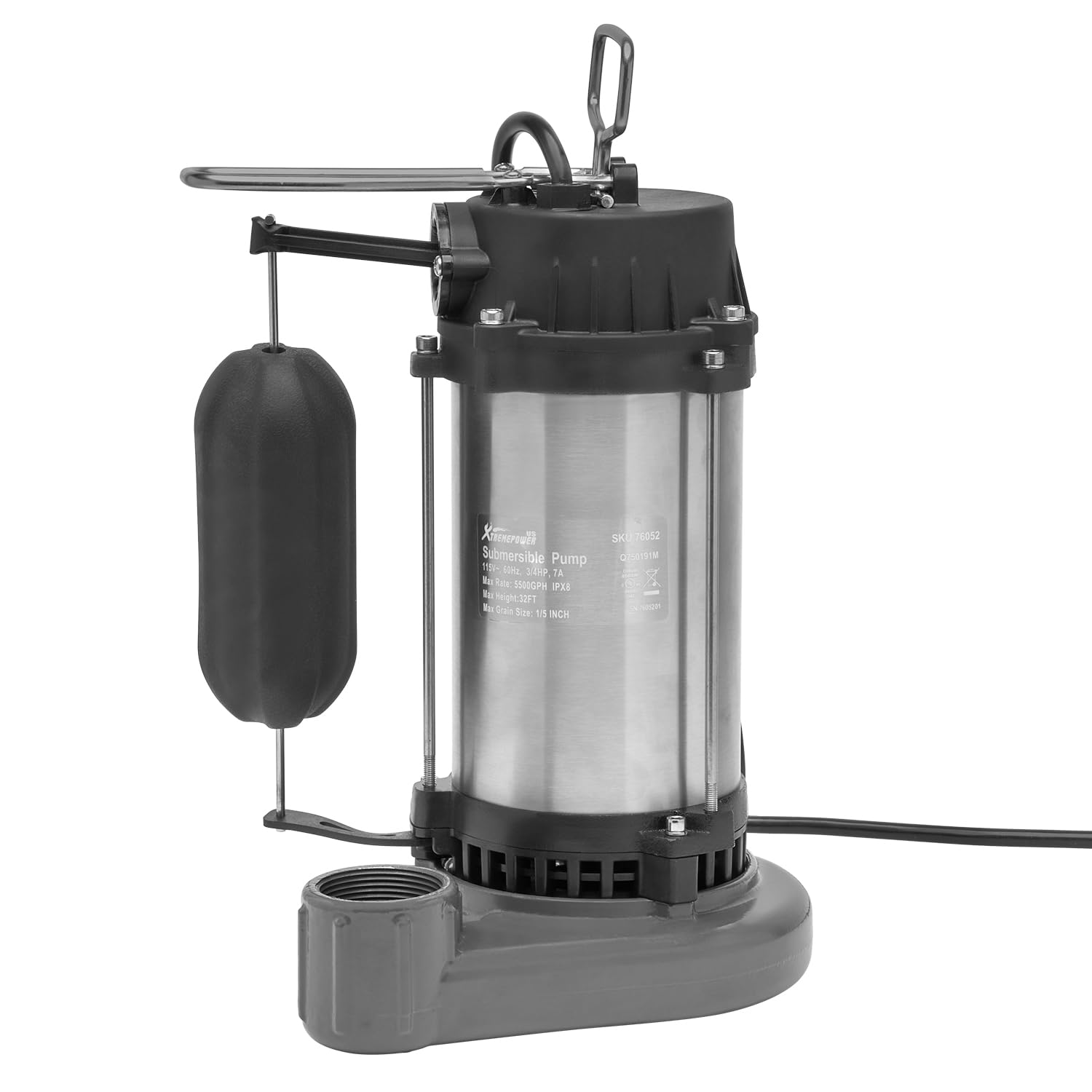 XtremepowerUS 3/4 HP 5500GPH Submersible Sump Pump Cast Iron and ...