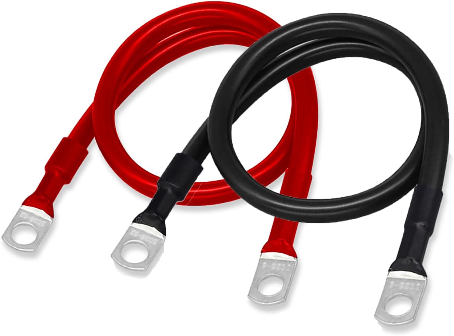 CyanHall Battery Cable 4AGW Gauge Red + Black 24 Inch Battery Inverter ...