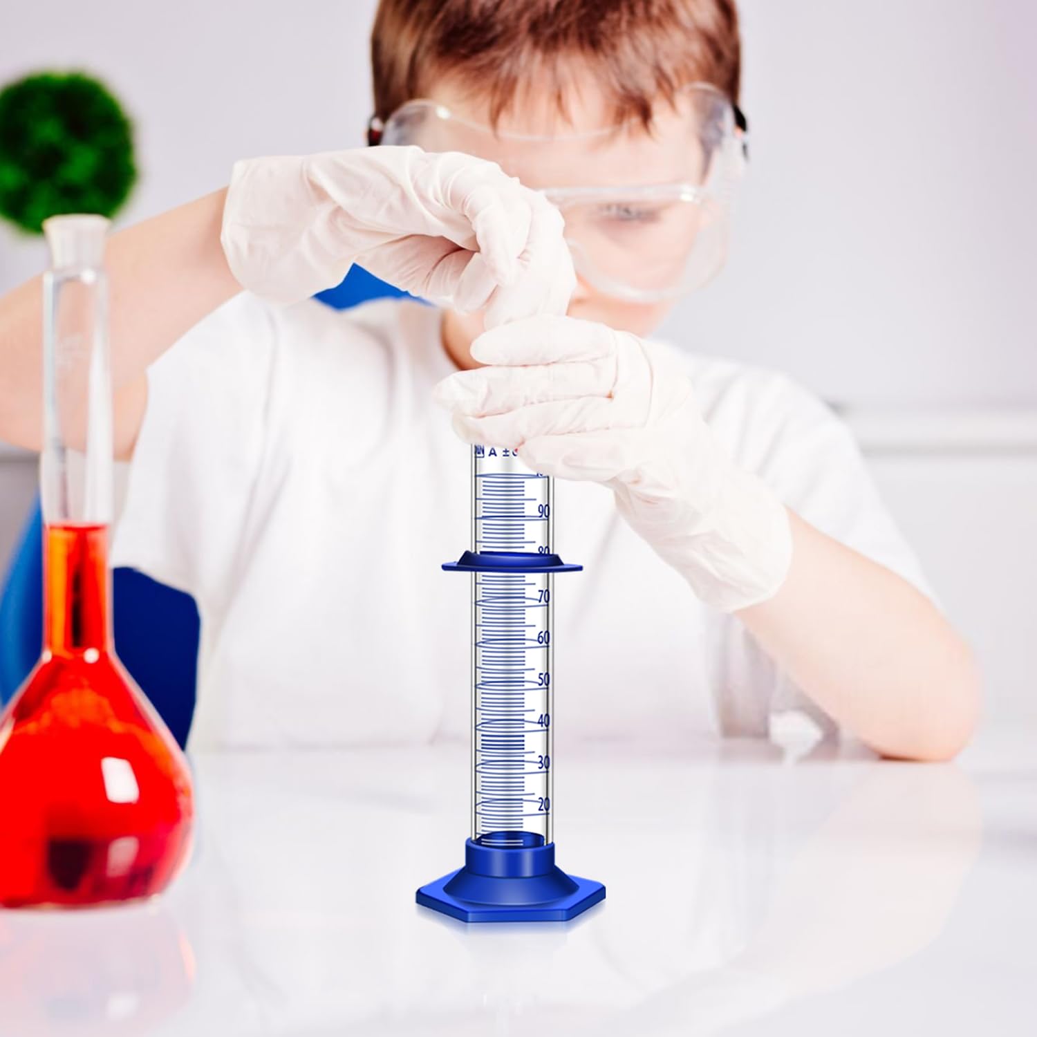 Snapklik.com : Thick Glass Graduated Cylinder Measuring Liquid Lab ...