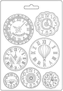 Amazon.com: Stamperia Soft Mould-Create Happiness-Welcome Home-Clocks ...