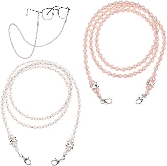 2PCS Beaded Glasses Chain, Eyeglass Chain for Women, Fashion Sunglasses ...