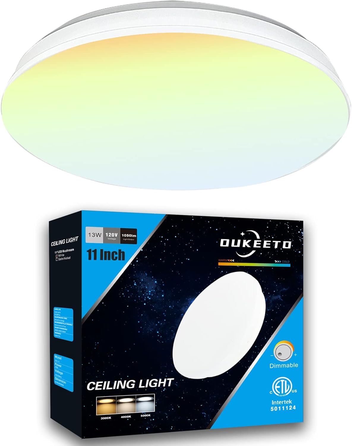 LED Flush Mount Ceiling Light - 11 Inch Ceiling Light Fixtures 3000 ...