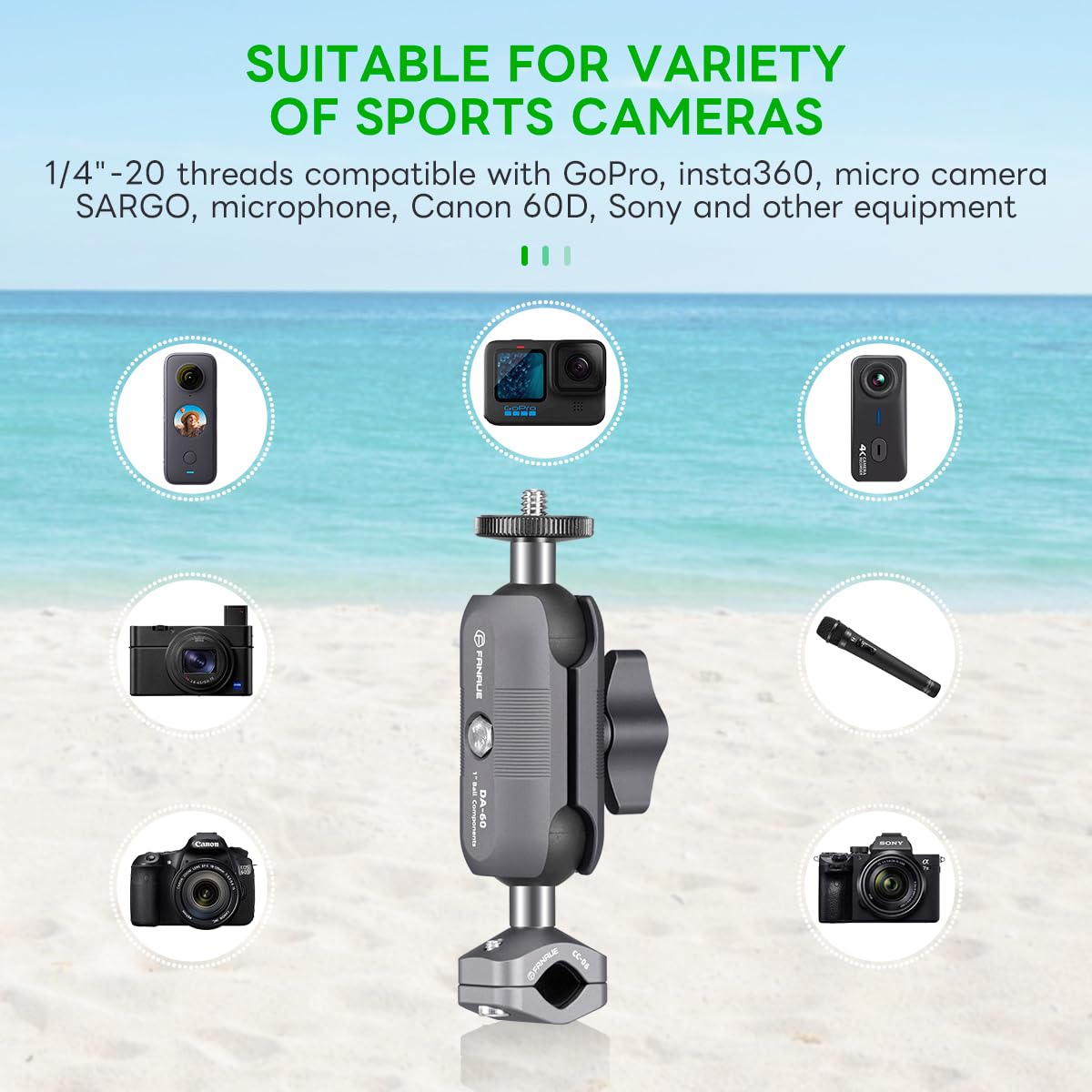 FANAUE GB-02T6 Super Clamp Camera Mount Monitor Magic Arm Double Ball ...