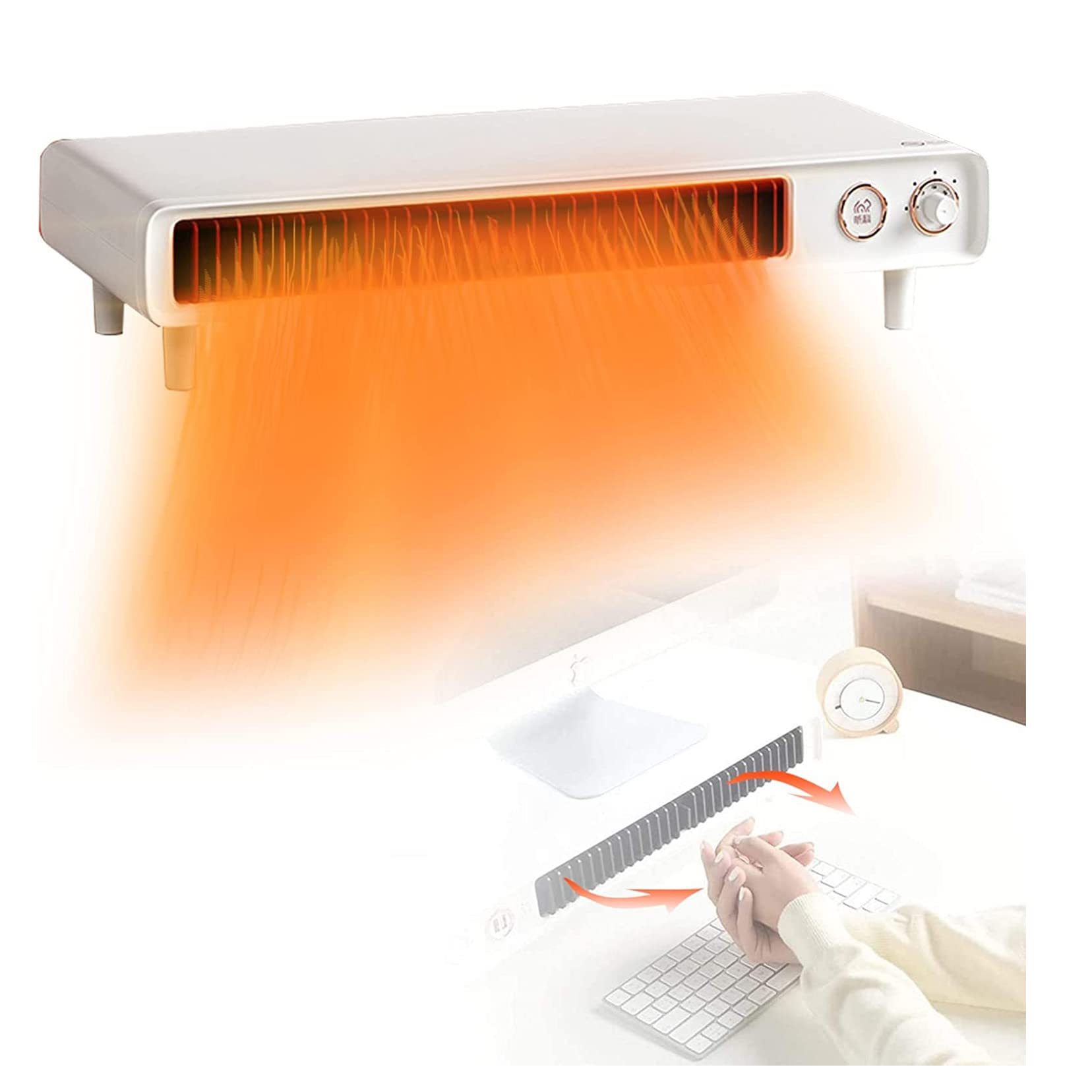 Buy RELYWE Desktop Space Heater, Multifunction Computer Monitor Stand ...