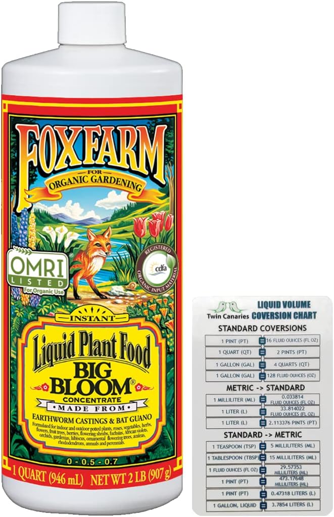 Amazon.com : FoxFarm FX14003 Liquid Concentrate 0-0.5-0.7 Big Bloom, 1 ...