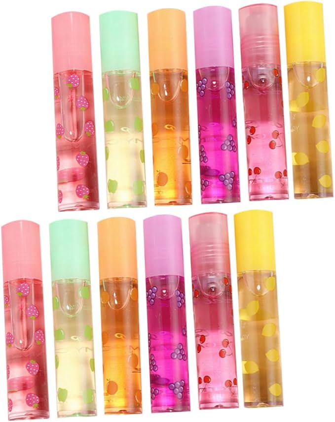 WEKADRIN Brillo Labial Transparente De Frutas Hidratante 12 Piezas 6 ...