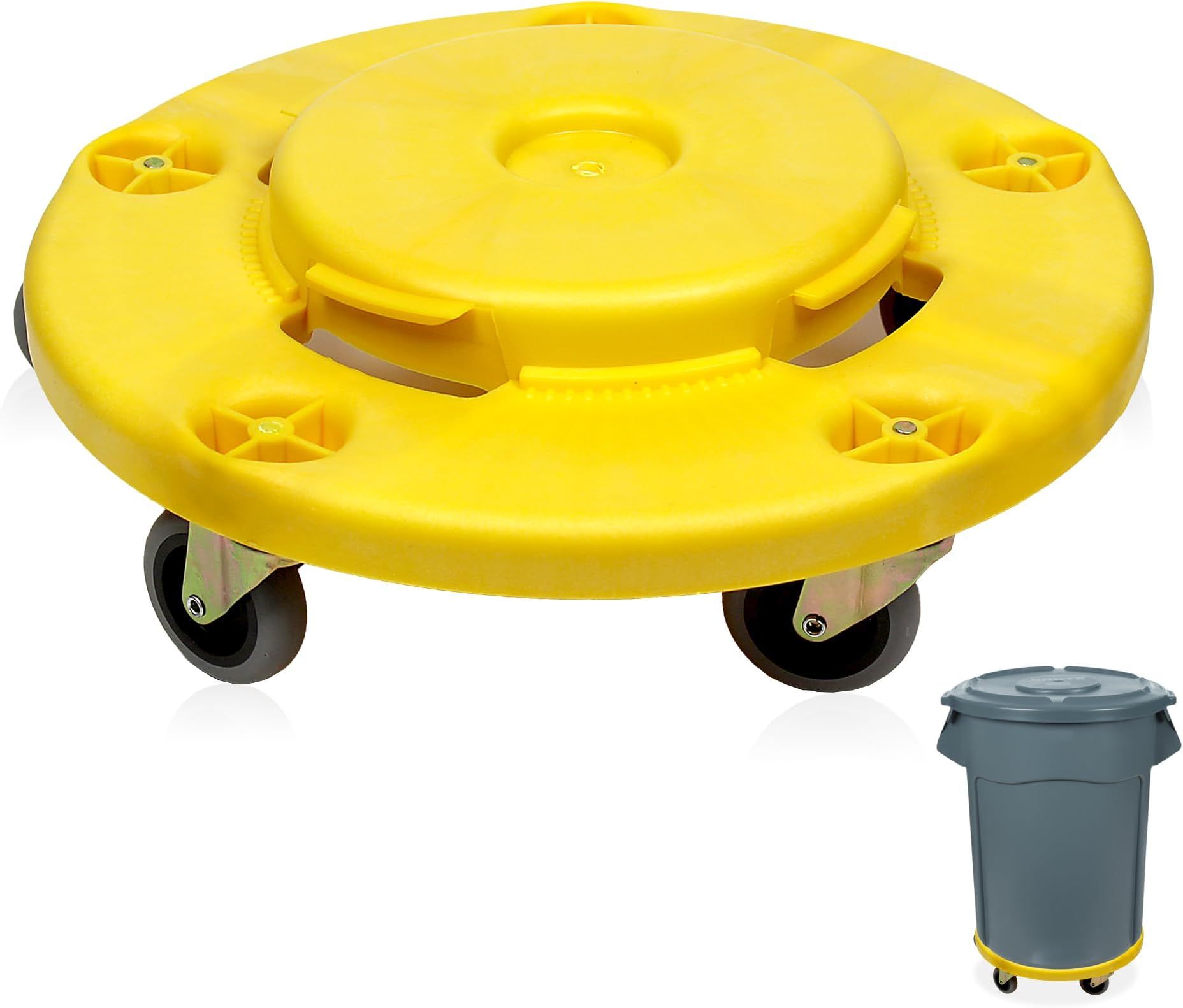 Amazon.com: Trash Can Dolly | Heavy-Duty Plastic | 5 Casters | Foot ...