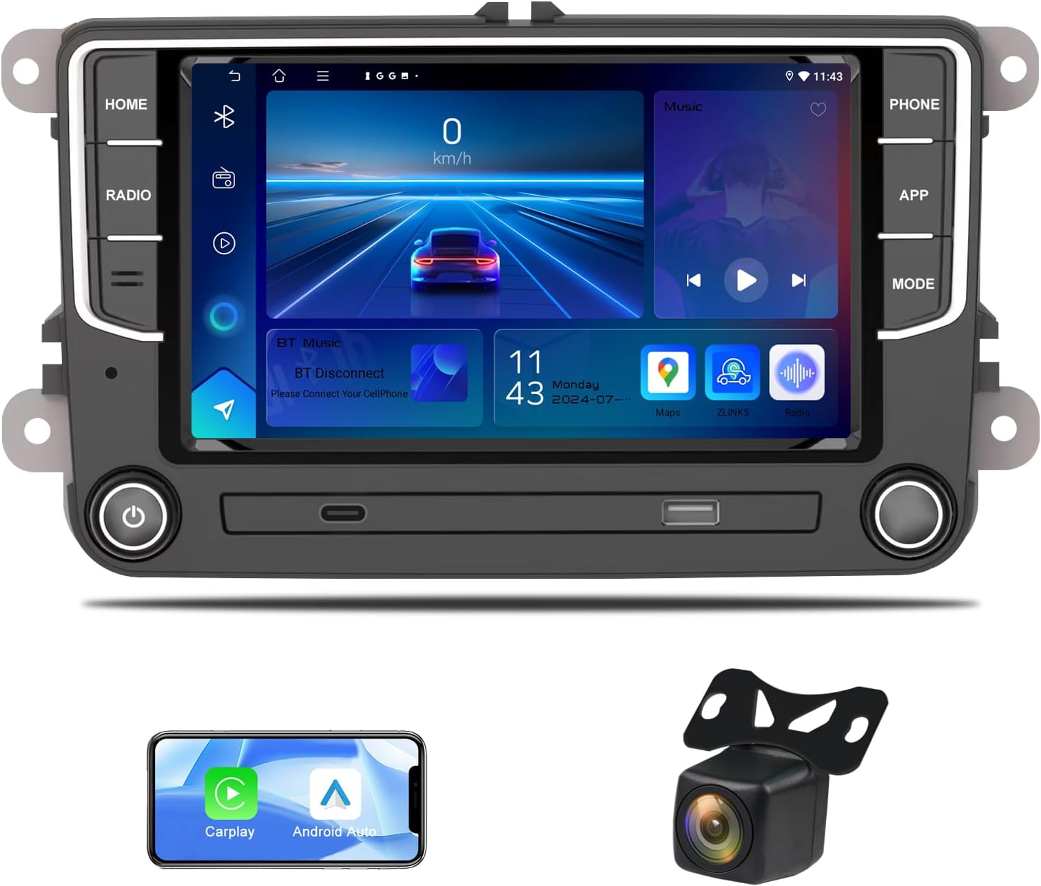 Amazon.com: DVRMEDIA 4+64G Car Stereo for Volkswagen Jetta Passat ...