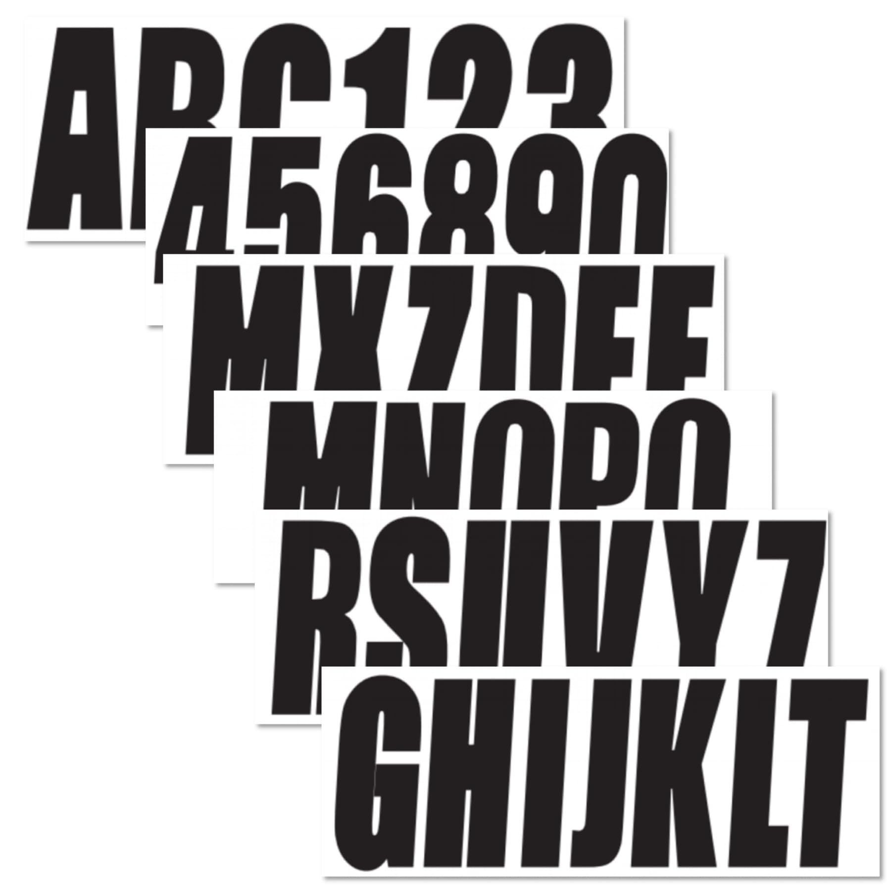 Snapklik.com : 4 Sets 3" Boat Letters Numbers Stickers Decals Black ...