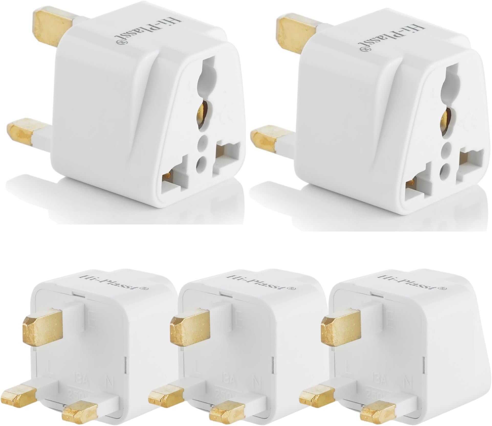 Hi-Plasst (Pack of 5) India to UK Type G Travel Adapter Plug ...