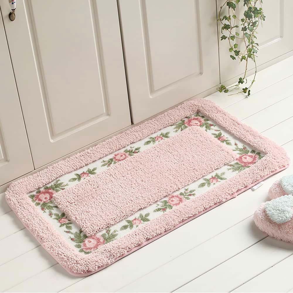 Amazon.com: FAONIE Pretty Floral Rural Style Romantic Rose Flower Rug ...