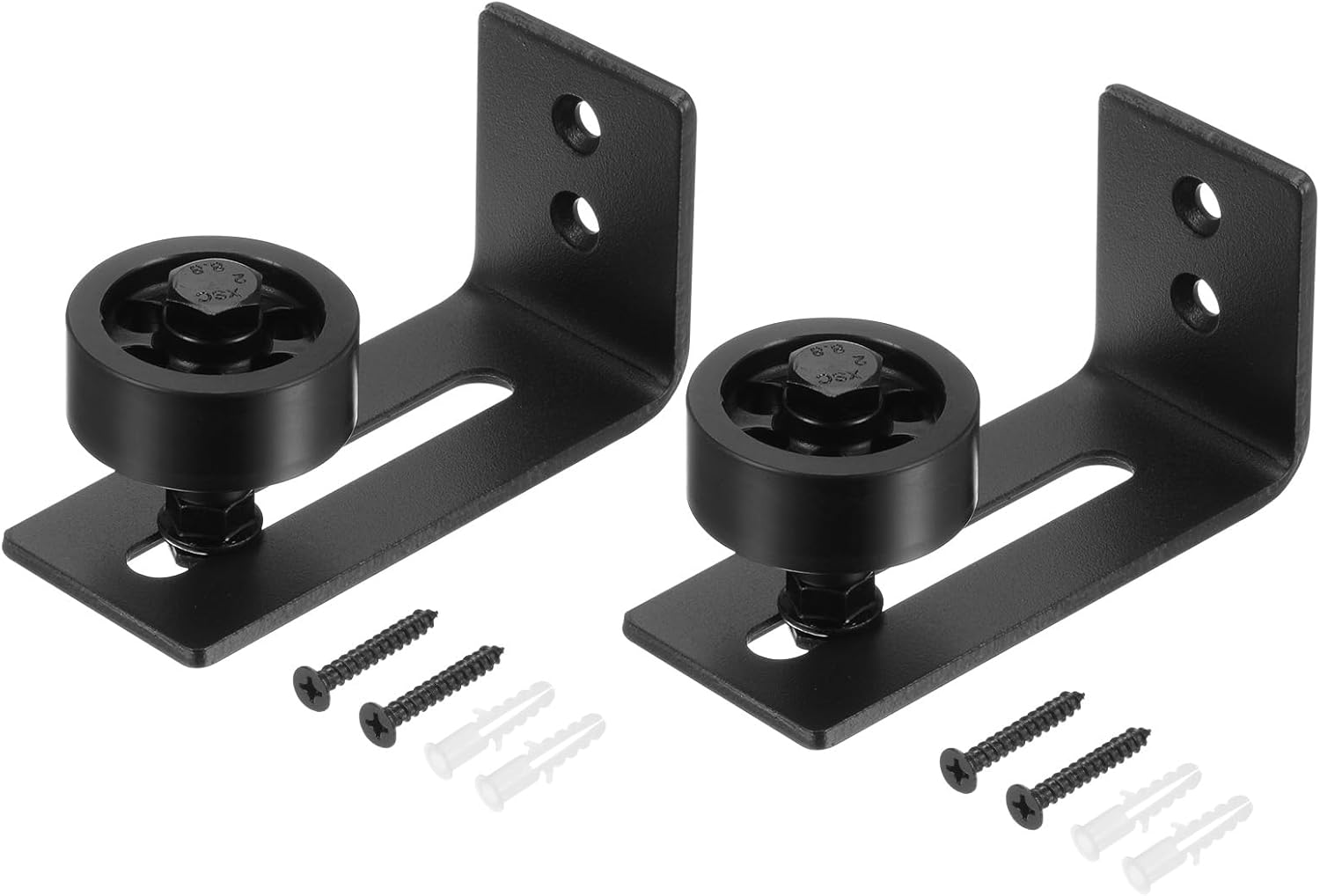 Amazon.com: uxcell 2 Set Sliding Barn Door Floor Guide Wall Mounted ...