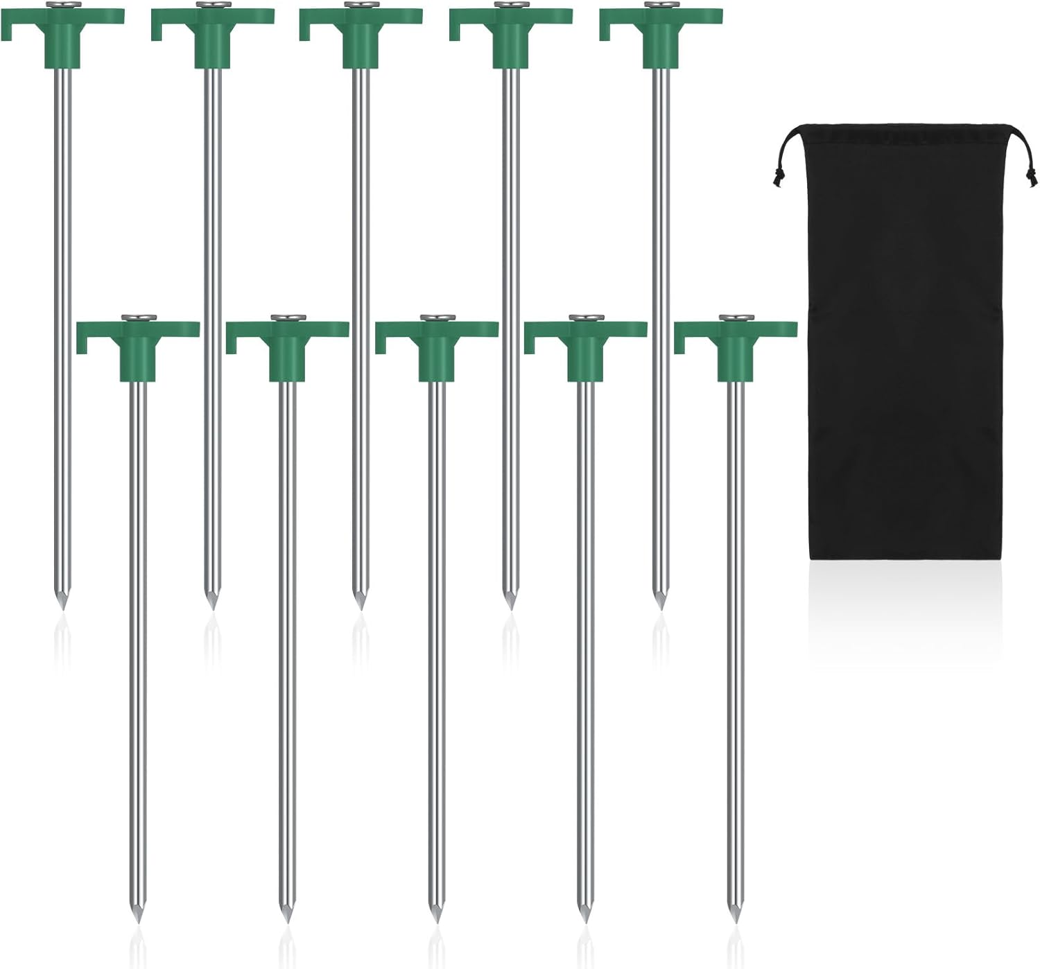 saerryor 10 Pack Tent Pegs Metal Heavy Duty Camping Pegs Hard Ground ...