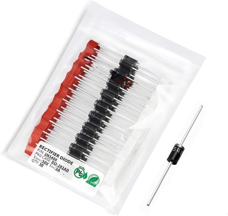 Amazon.com: FOCCAR Diode 50pcs 1N5400 1N5401 1N5402 1N5404 1N5406 ...