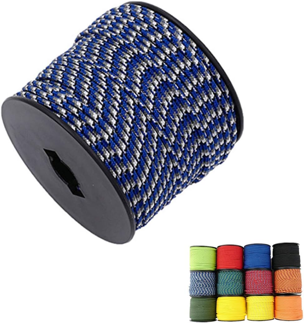 1/8in(3mm) 164ft Nylon Rope Solid Braided Cord 5 Stands Paracord Thin ...