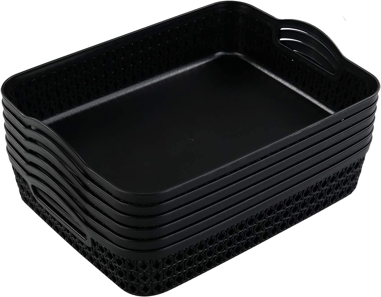 Amazon.com - Rinboat Large Plastic Shallow Storage Baskets Trays ...