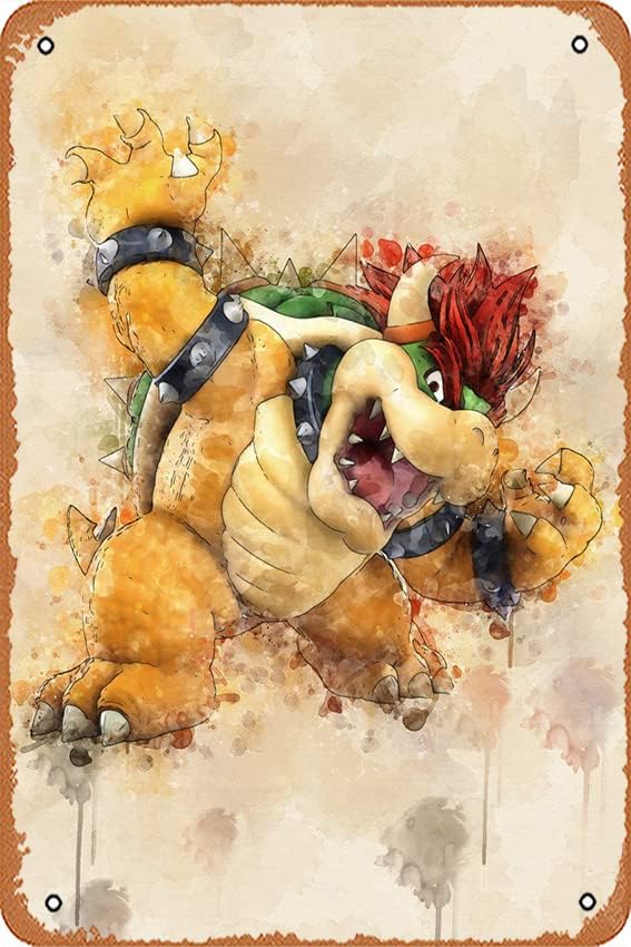 Amazon.com : Bowser - Video Game Character - Poster - Wooden Hanging ...