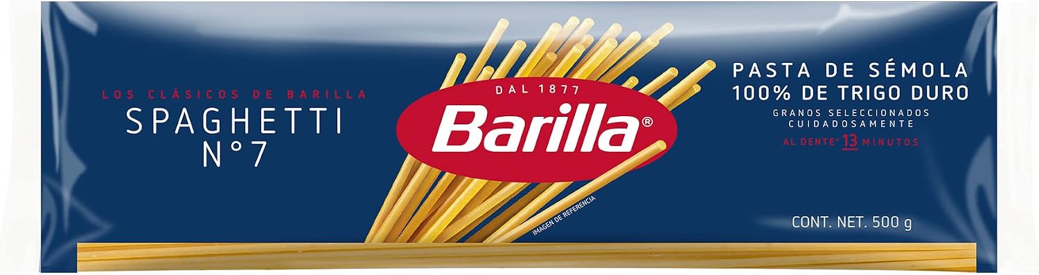 Barilla Pasta Spaghetti No.7 500 g : Amazon.com.mx: Alimentos y Bebidas
