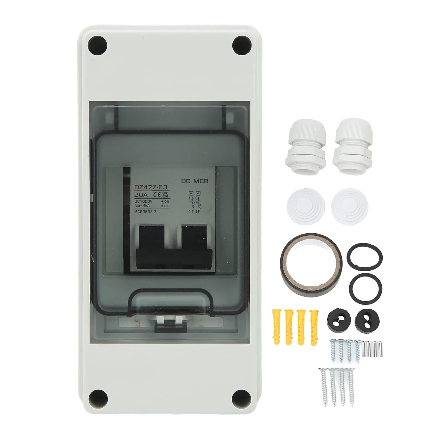 DC Miniature Circuit Breaker, 2 Pole DC1000V 20Amp Isolator with ...