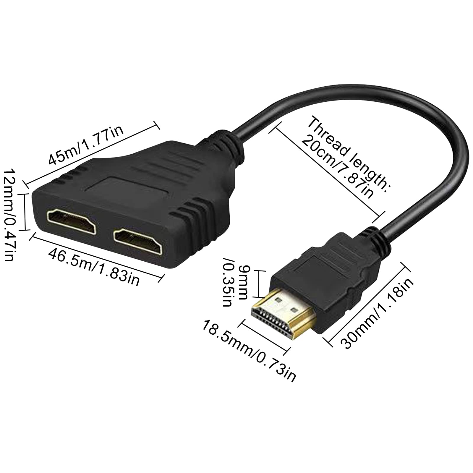 HDMI Double Adapter HDMI Splitter Adapter, HDMI Splitter Cable 1080p ...