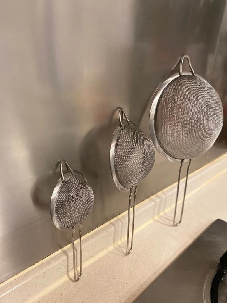 AHASON'S Fine Mesh Sieve Strainer Set of 3 Stainless Steel 201ss with ...
