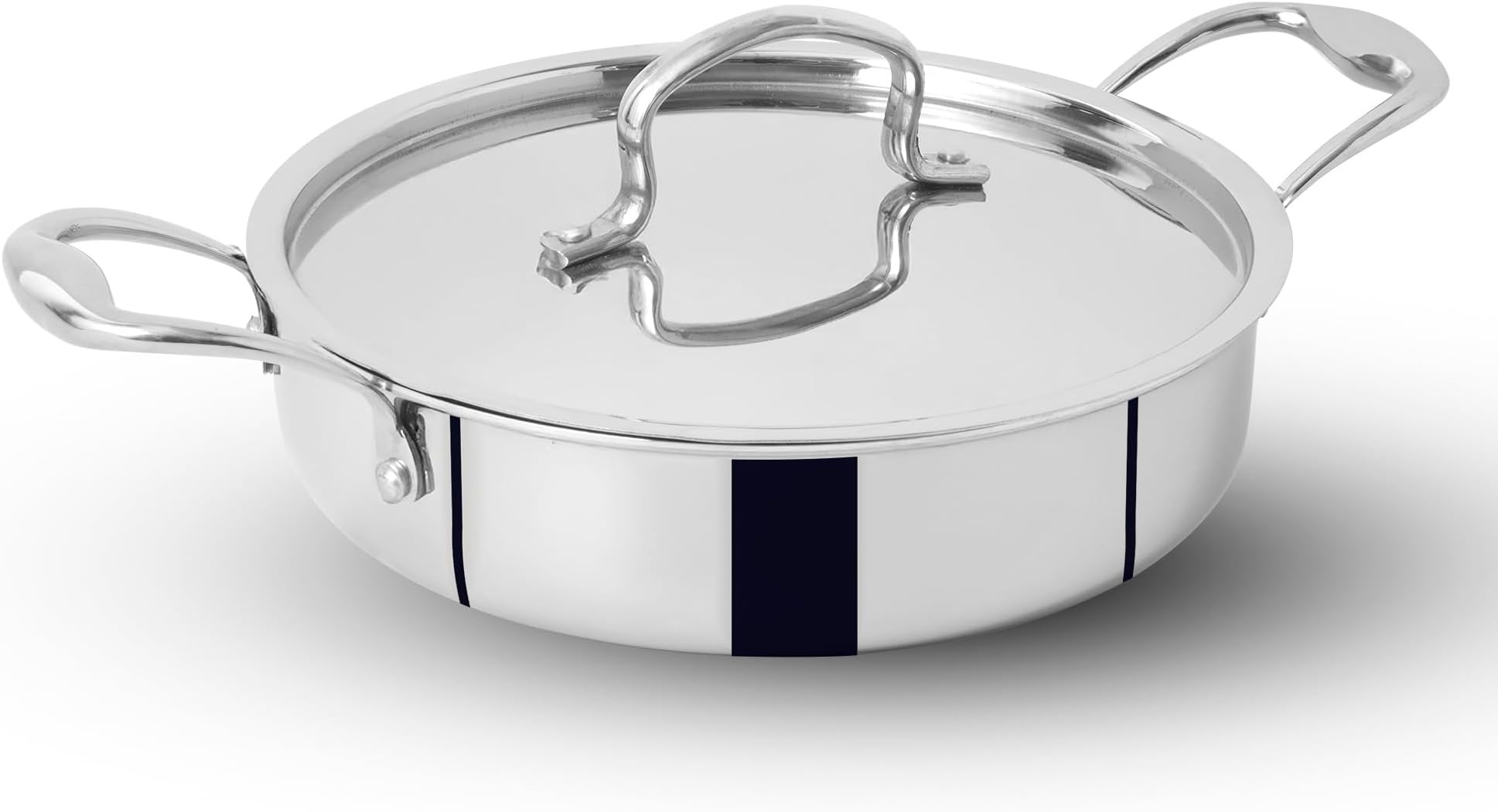 Buy The Indus Valley Triply Stainless Steel Saute pan with Steel Lid ...