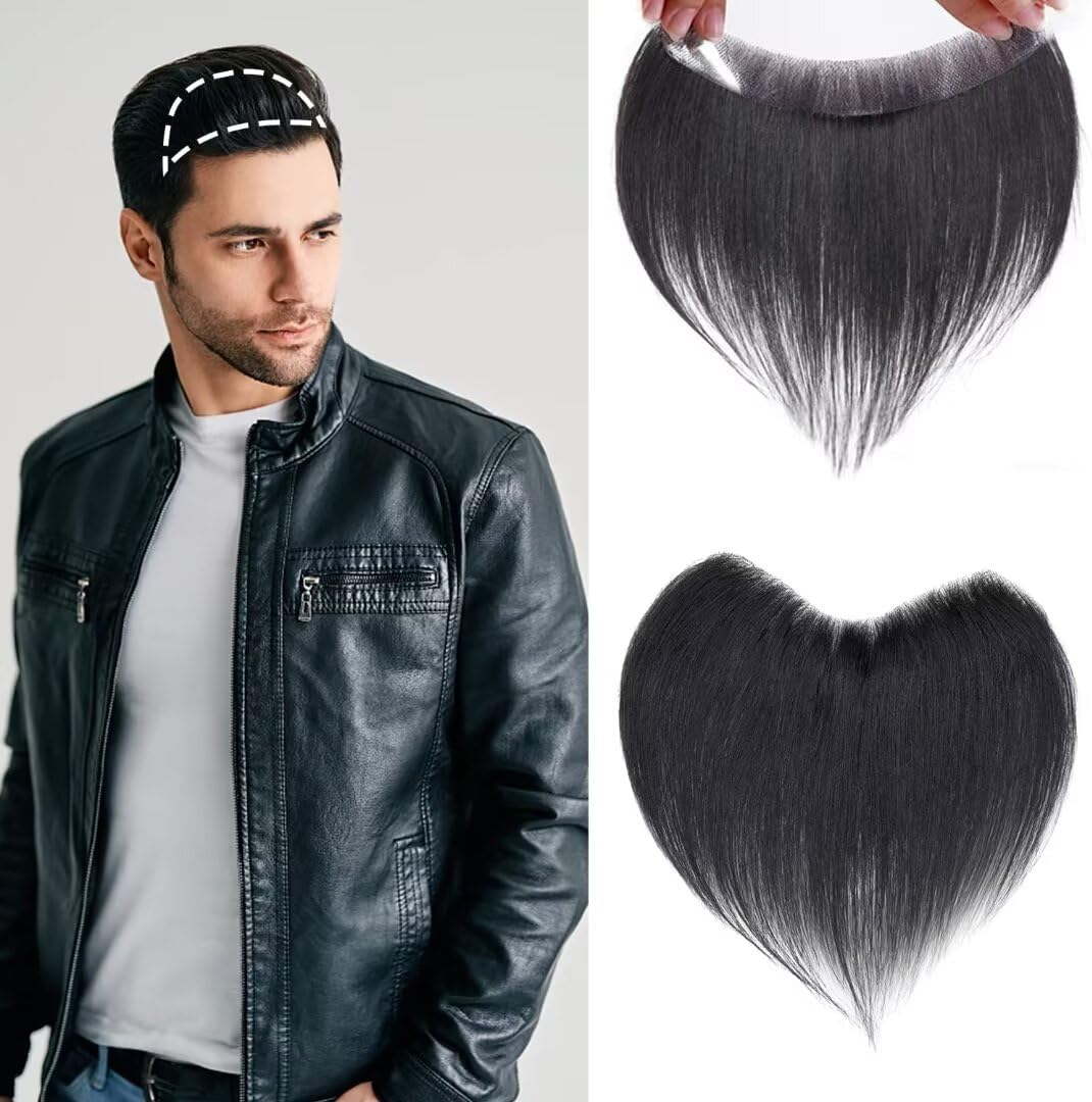 Amazon.com : French Lace Front Mens Frontal Hairpiece for Receding ...